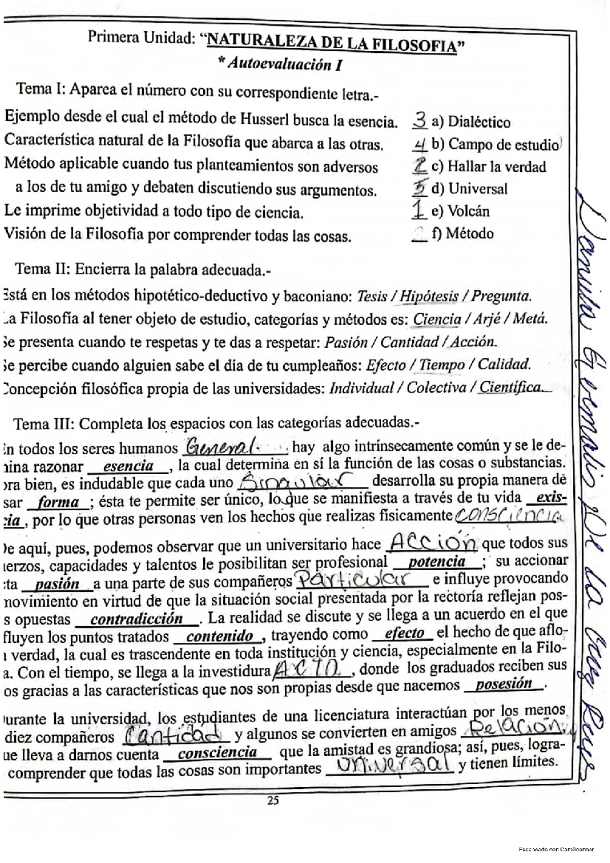 Daniela G. - APUNTES - Primera Unidad: DE LA Autoevaluación I Tema I ...