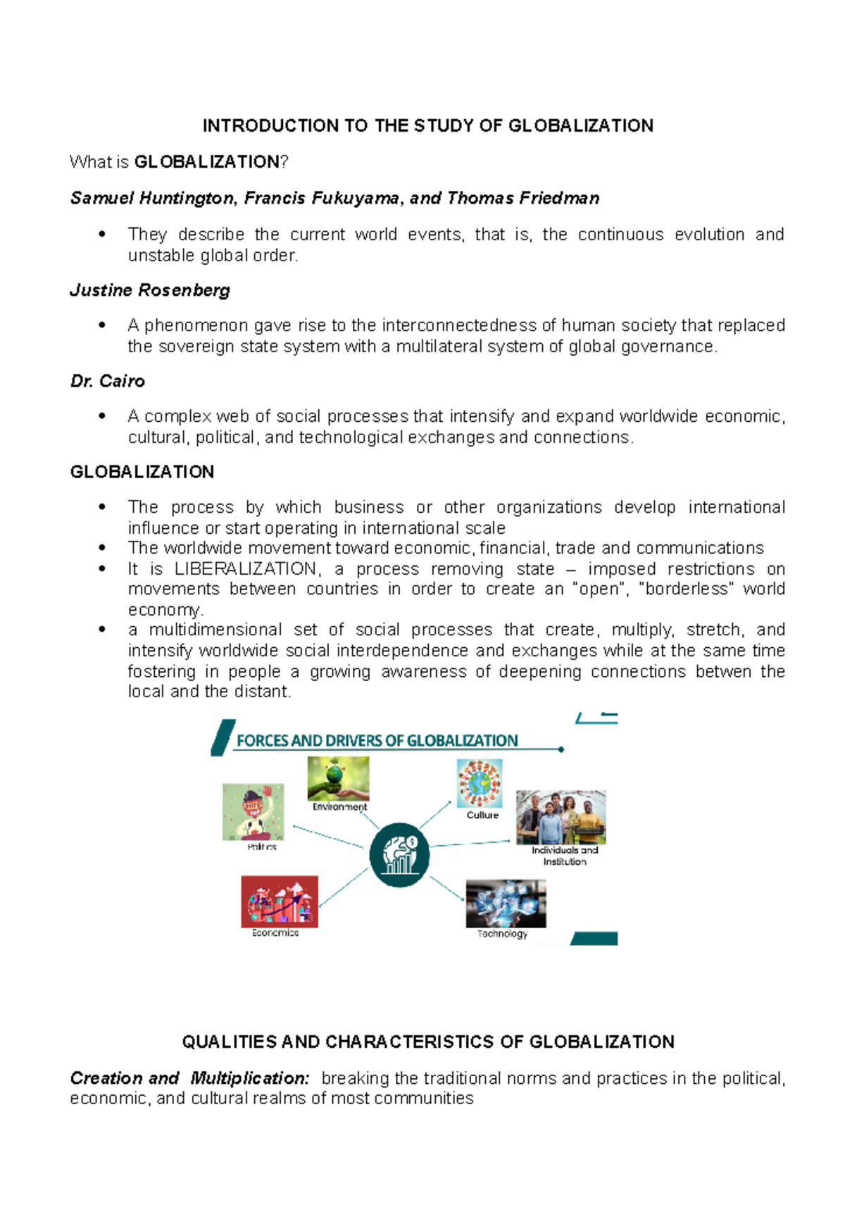 Globlalization - Study Well - INTRODUCTION TO THE STUDY OF ...