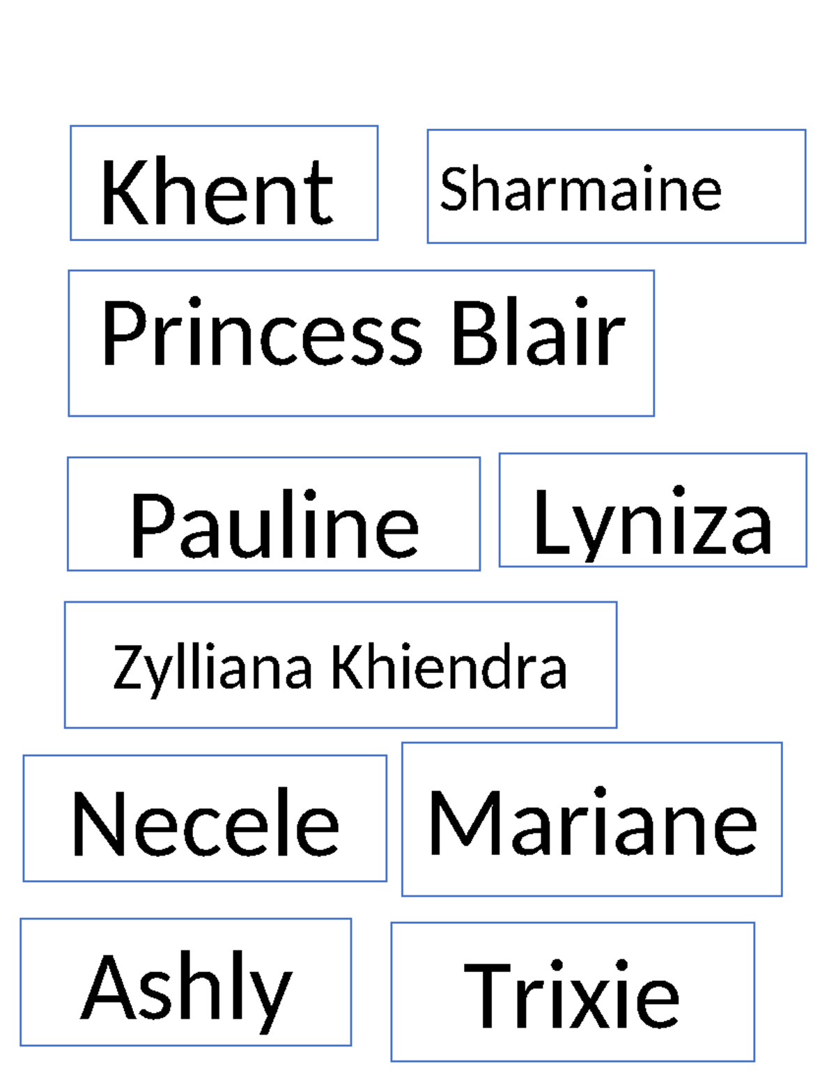 Name tag - ....................... - Physical Education - Sharmaine ...