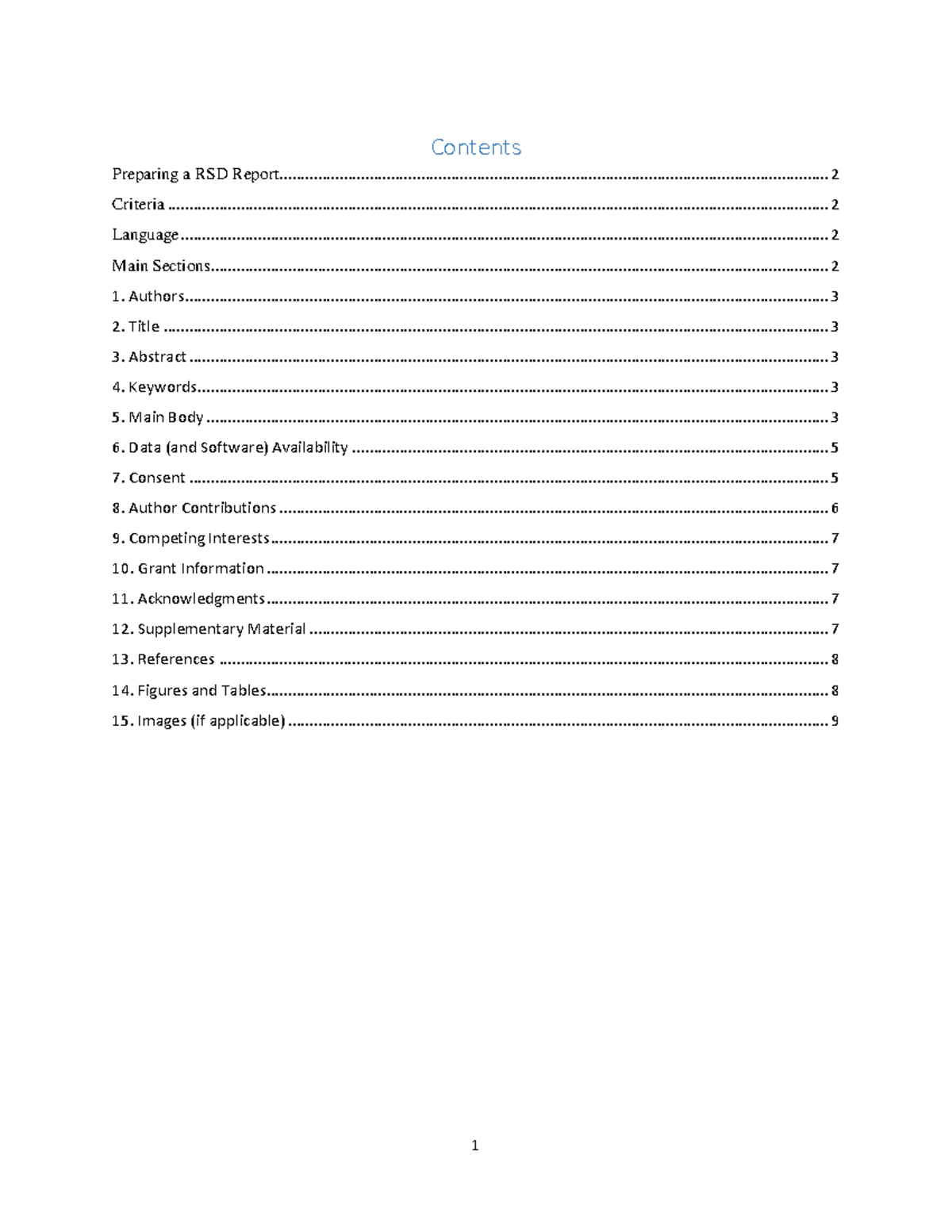 RSD Guidelines - Project - Contents Preparing a RSD - Studocu