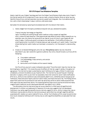 PSY 375 Project Two Milestone Template - PSY 375 Project Two Milestone ...