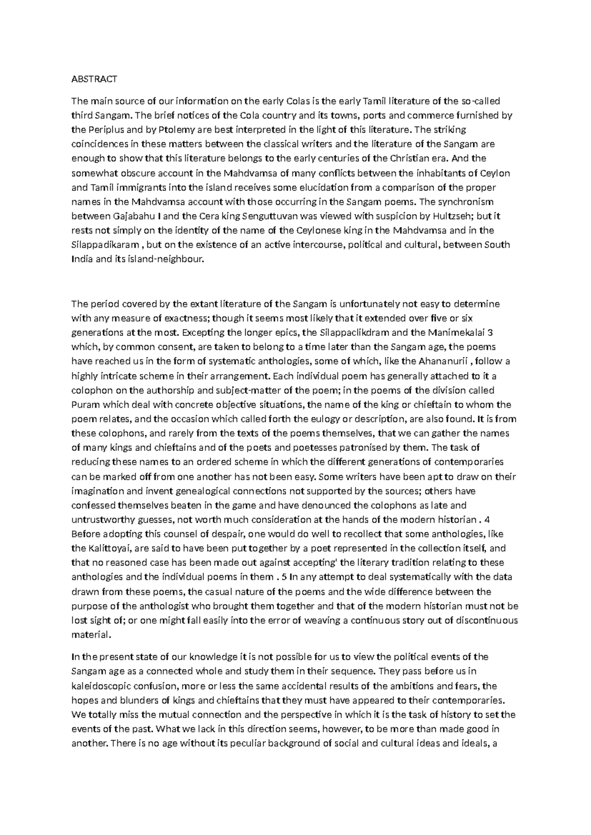 Abstract - ABSTRACT The main source of our information on the early ...