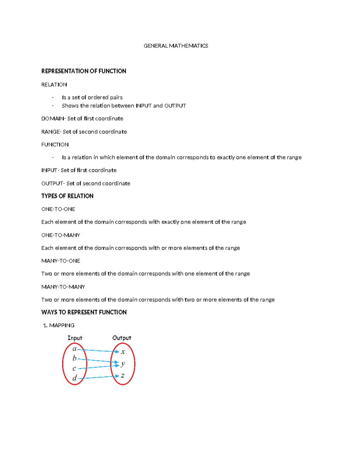 General- Mathematics - N/A - GENERAL MATHEMATICS REPRESENTATION OF ...