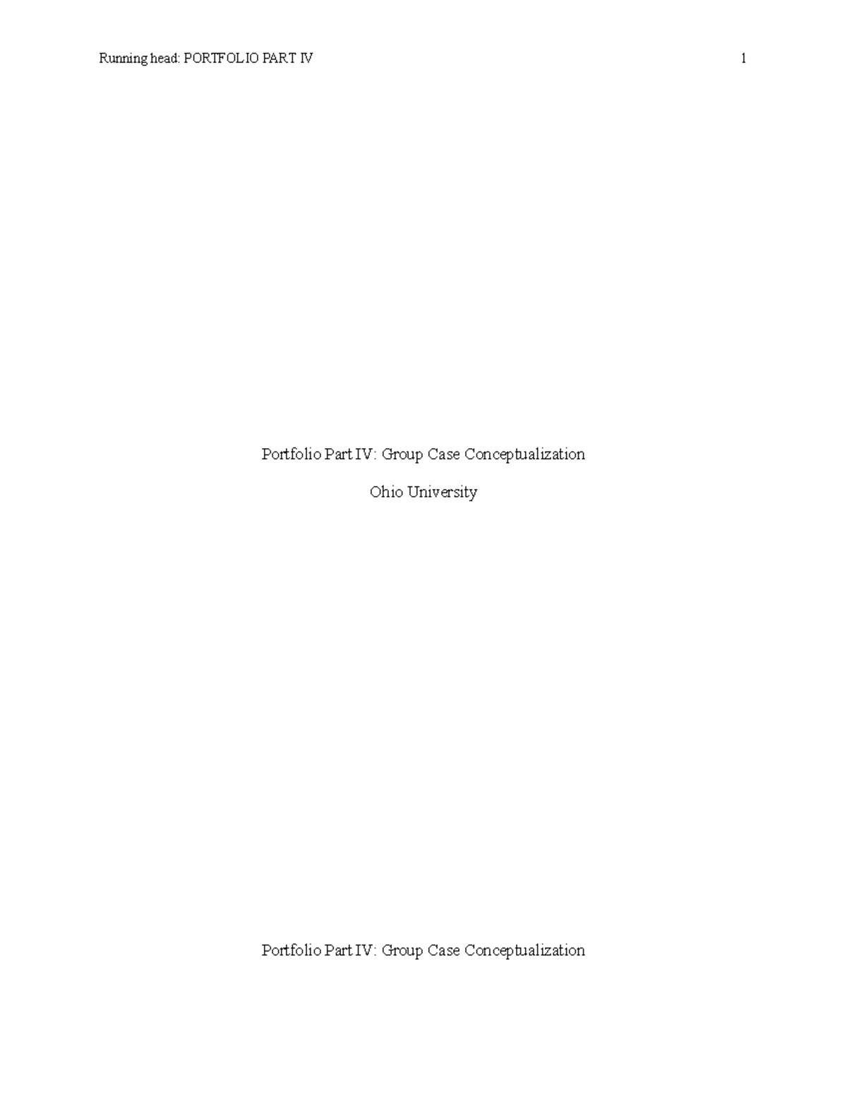 Multicultural Final Paper - Upload - Running head: PORTFOLIO PART IV 1 ...