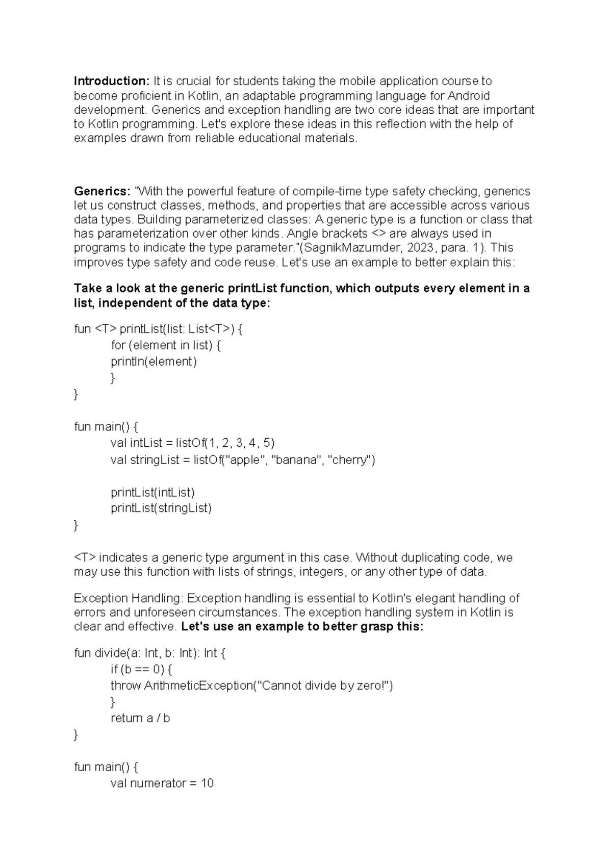 CS 4405 LJ 4 sojib - Introduction: It is crucial for students taking the mobile application ...