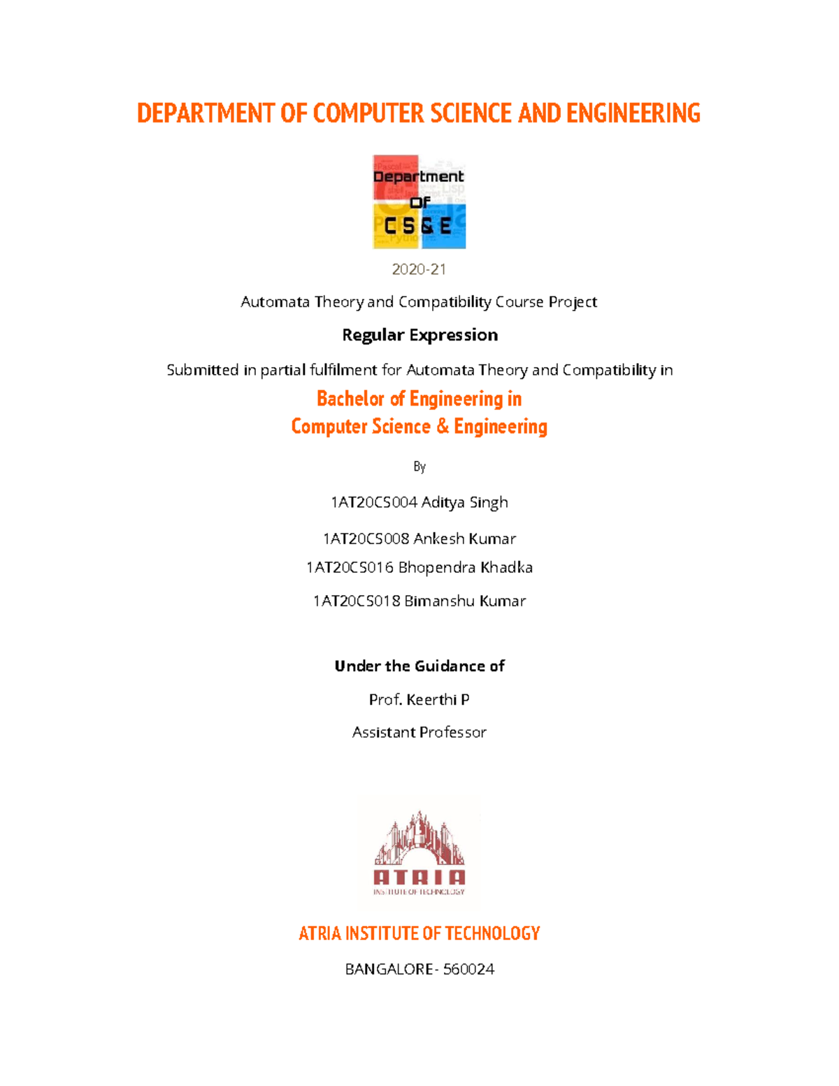 ATC Project - qsqdqdqddddqdqq - DEPARTMENT OF COMPUTER SCIENCE AND ...