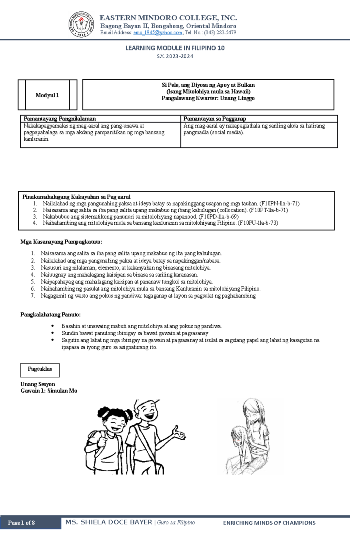 Fil-module-1 - Filipino essay - LEARNING MODULE IN FILIPINO 10 S. 2023 ...