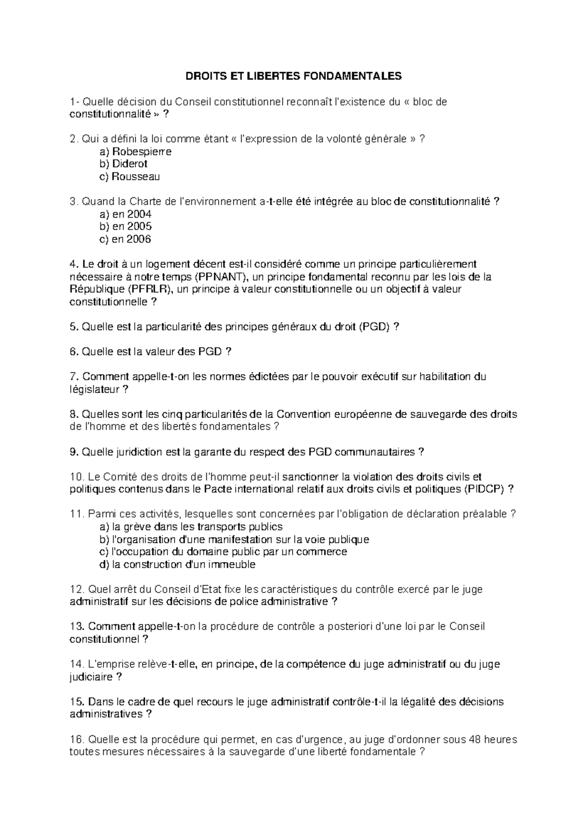 Droits ET Libertes Fondamentales - DROITS ET LIBERTES FONDAMENTALES 1 ...