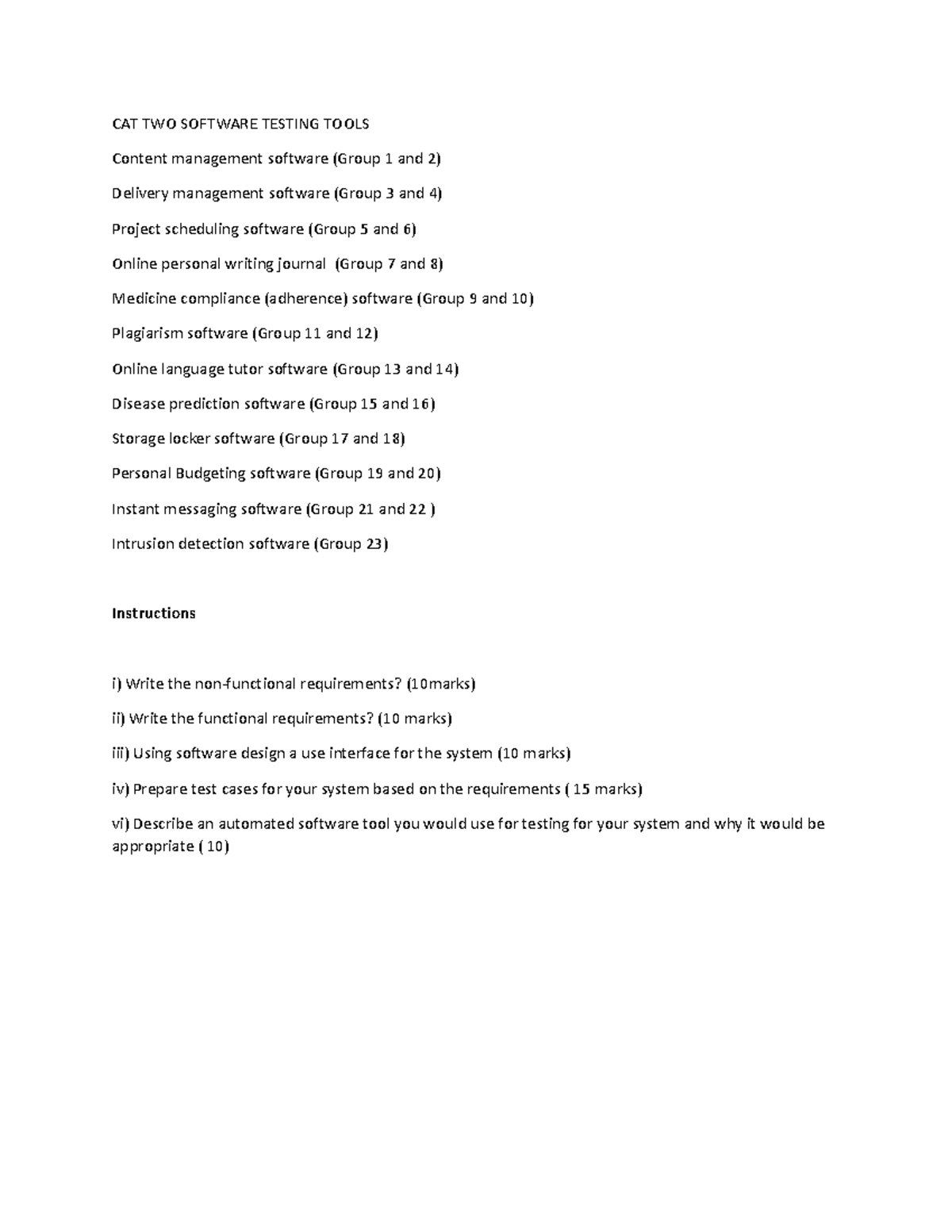 Software Testing Tools cat 2 - CAT TWO SOFTWARE TESTING TOOLS Content ...