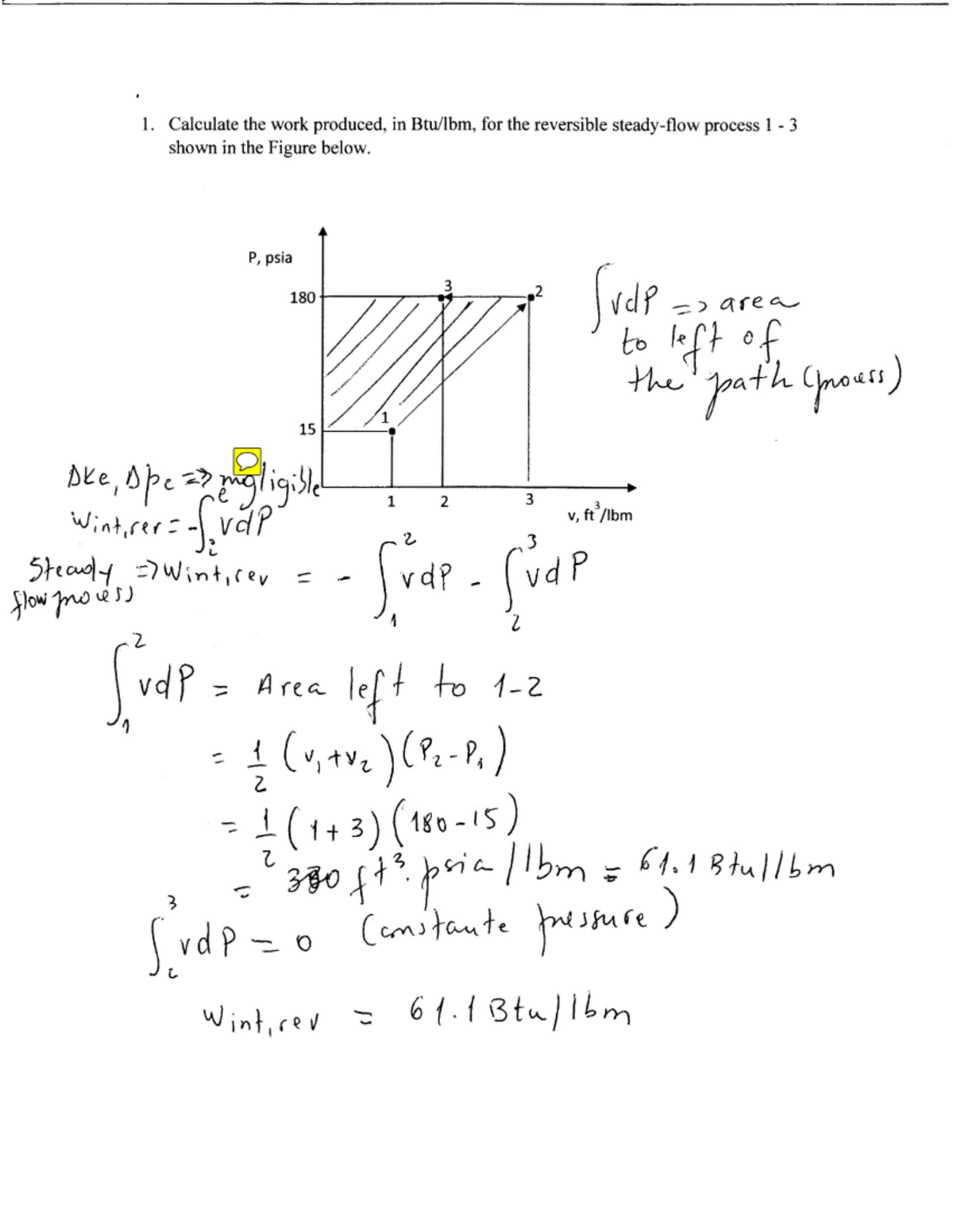 Chapter 7 HW 3 sol - Engineering Thermodynamics I - Calculate the work ...