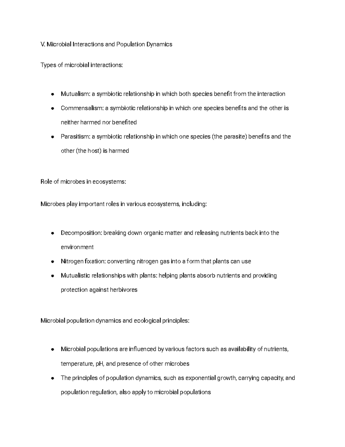 Microbial Interactions and Population Dynamics - V. Microbial ...