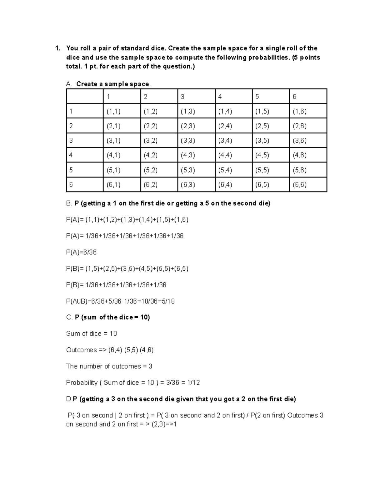 AP Statistics Semester 1 Assignment Using the Rules of Probability ...