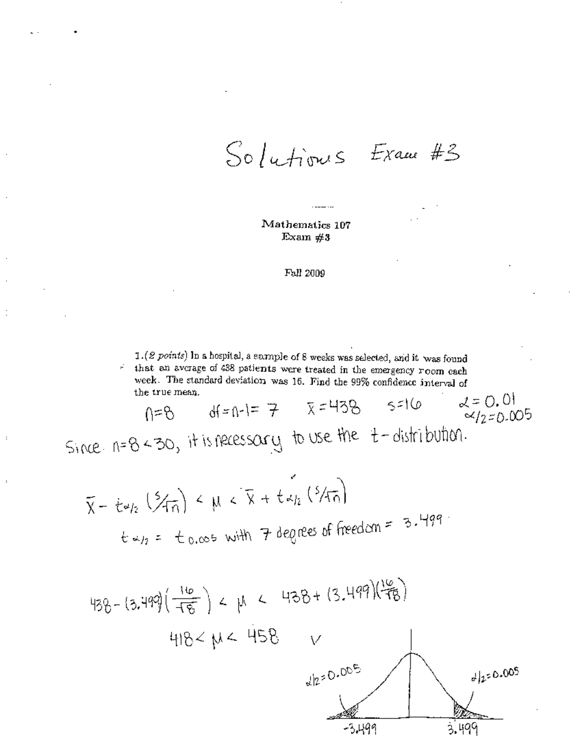 Exam3 Solutions 107 - Give students other references - Financial ...