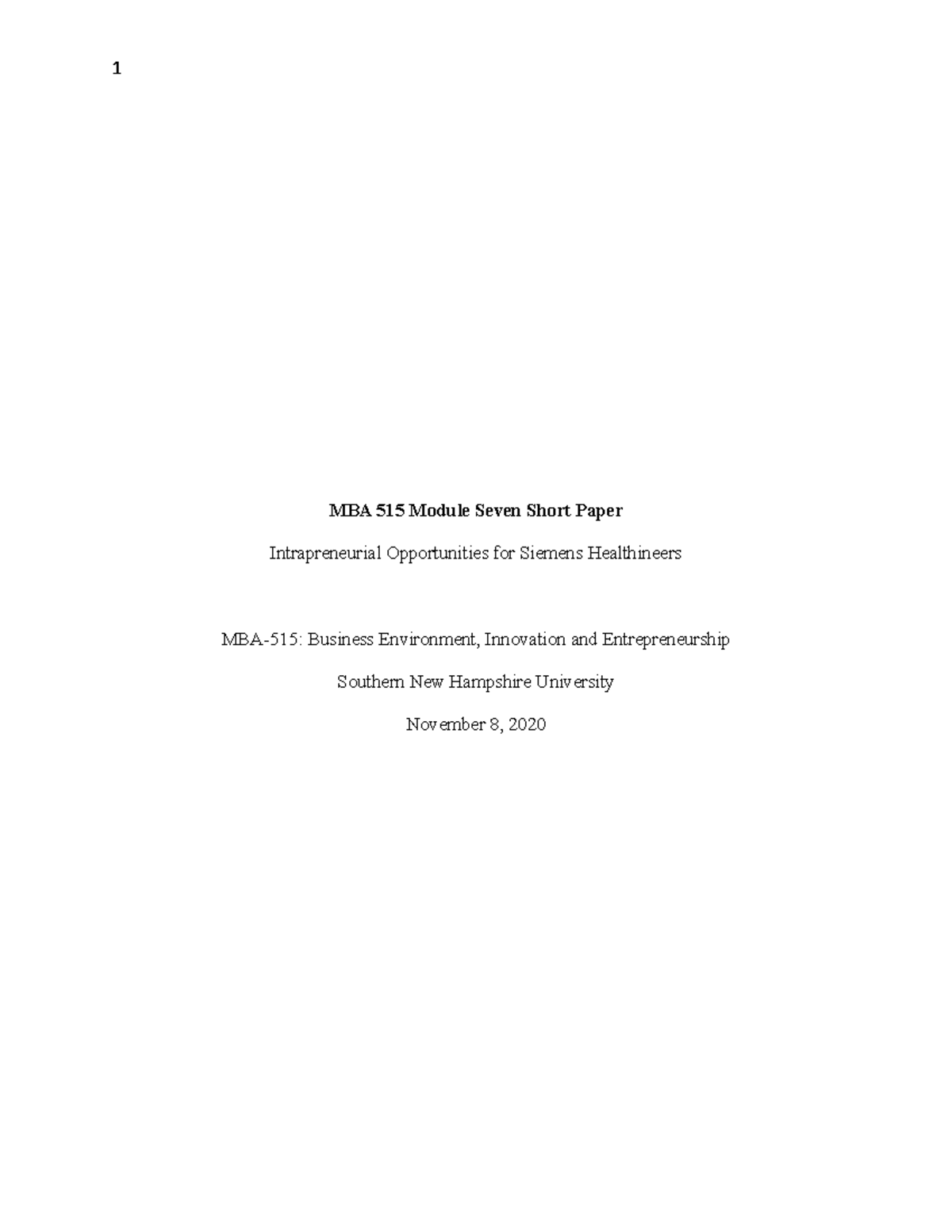 MBA 515 Module Seven Short Paper - MBA 515 Module Seven Short Paper ...