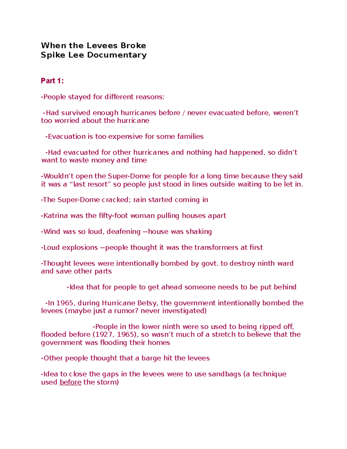 When the Levees Broke- Hurricane Katrina - When the Levees Broke Spike ...