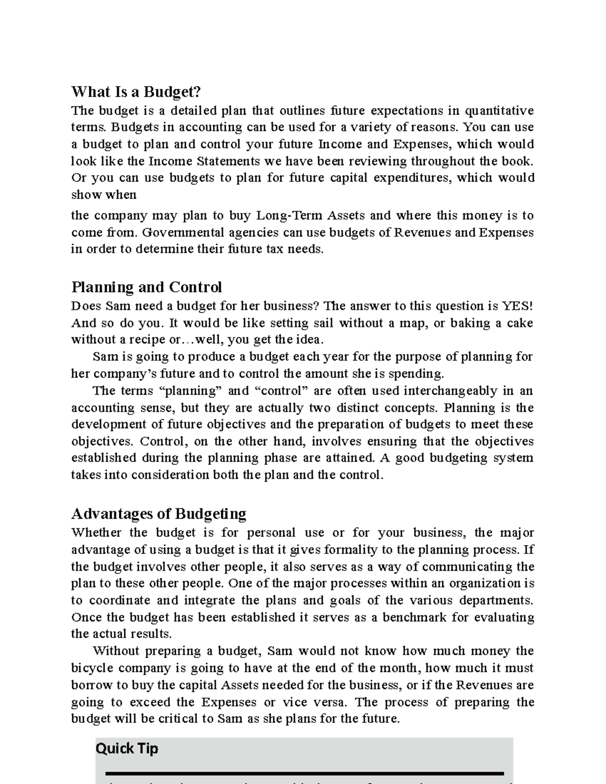 What Is a Budget - Quick Tip What Is a Budget? The budget is a detailed ...