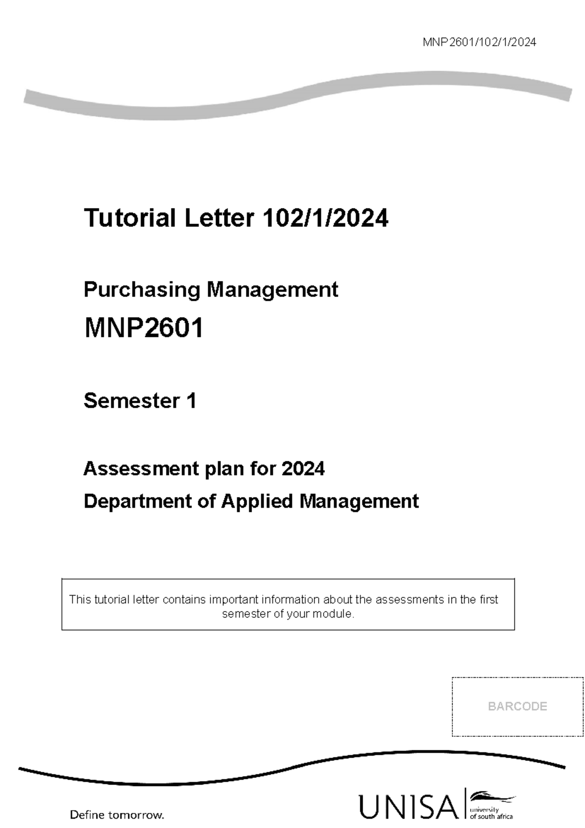 MNP2601 TL102 1 2024 FIN - MNP2601/102/1/ Tutorial Letter 102/1 ...