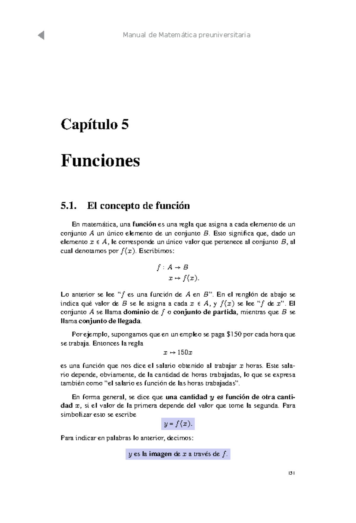 05-funciones - Funciones. - Cap ́ıtulo 5 Funciones 5. El concepto de funci ́on En matem ́atica ...
