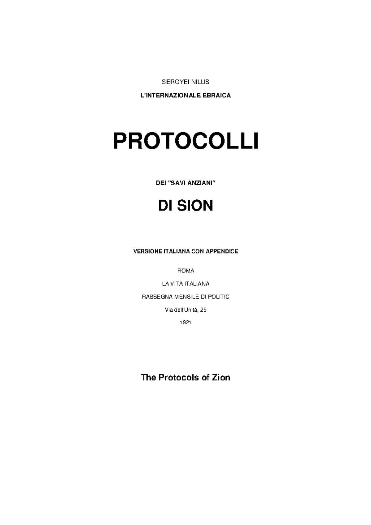 Protocolli dei savi di sion - Warning: Popup annotation has a missing ...