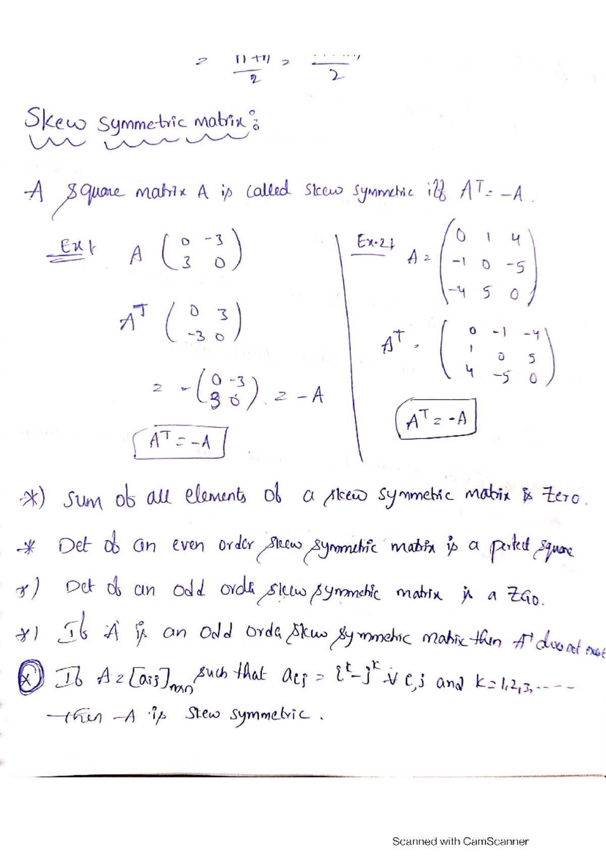 Matrix MATHS notes - Mathematics-I - Studocu