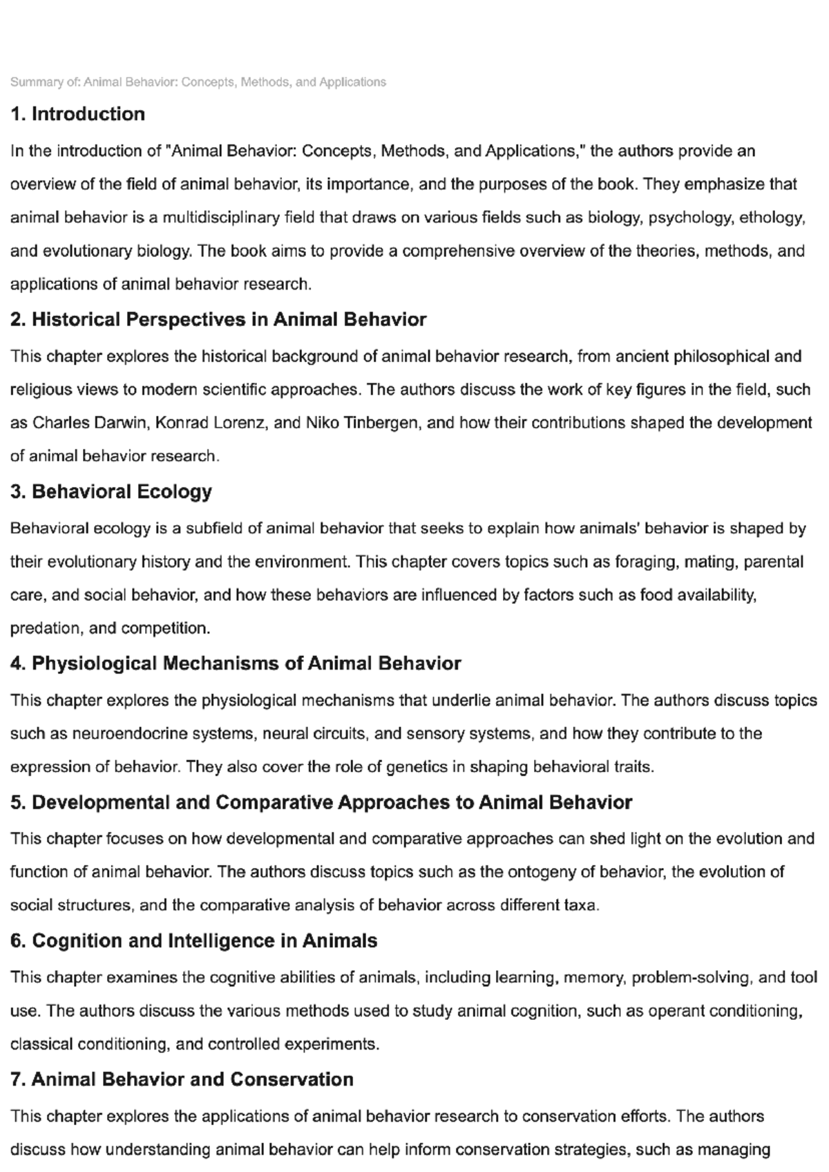 Animal Behavior Concepts, Methods, and Applications - Introduction In ...