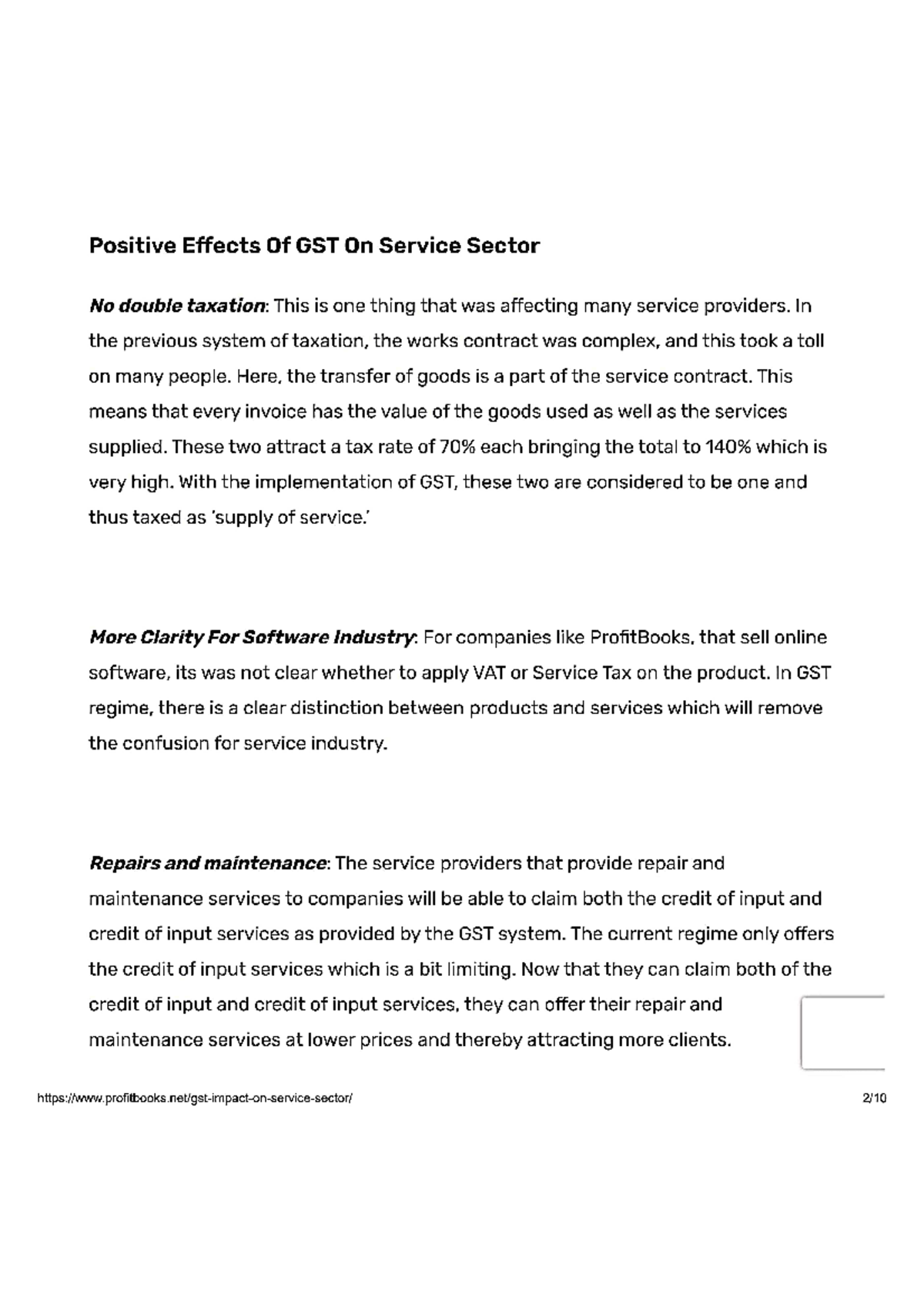 Benefits of GST - Good - Law of Taxation - Studocu