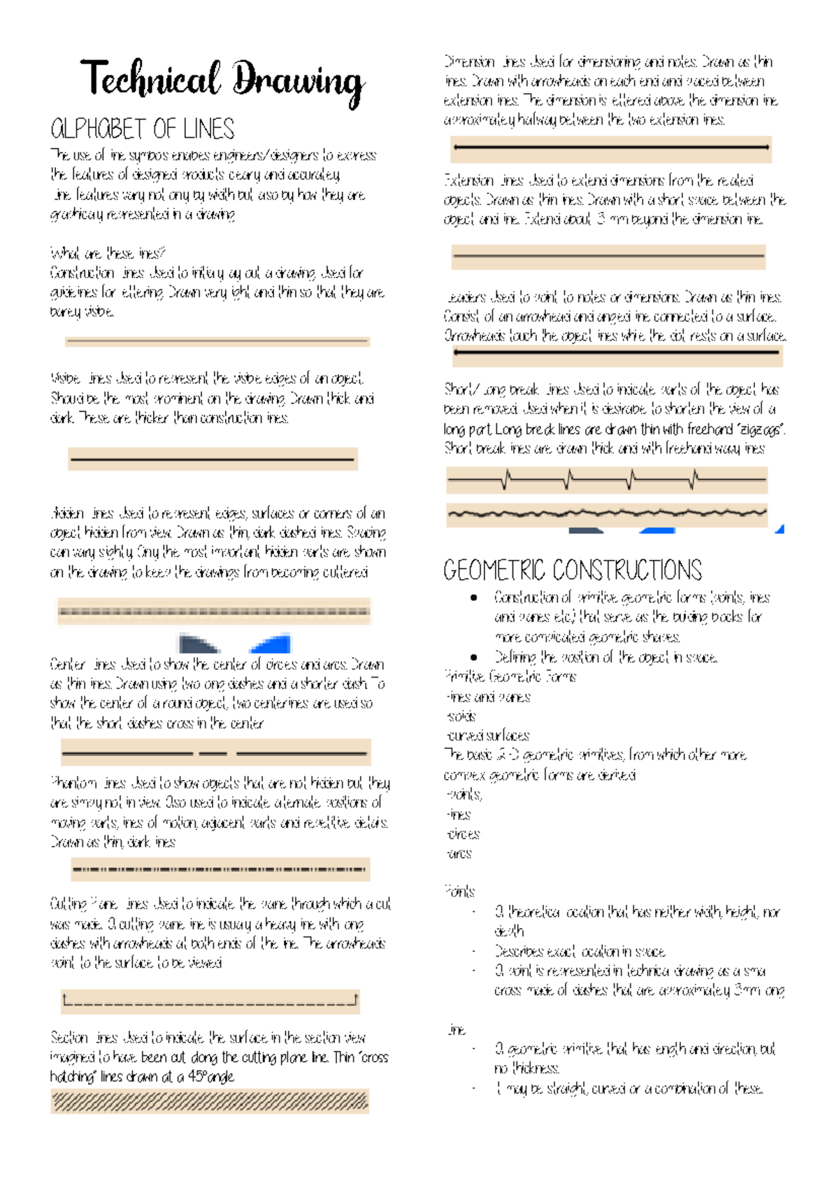 Finals Technical Drawing - Technical Drawing ALPHABET OF LINES The use ...
