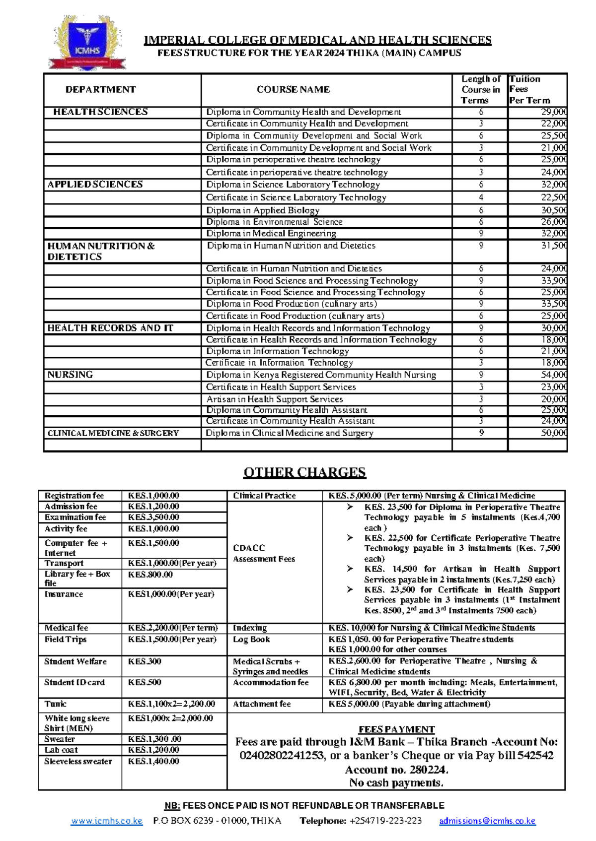 FEES Structure 25 - ttttt - IMPERIAL COLLEGE OF MEDICAL AND HEALTH ...
