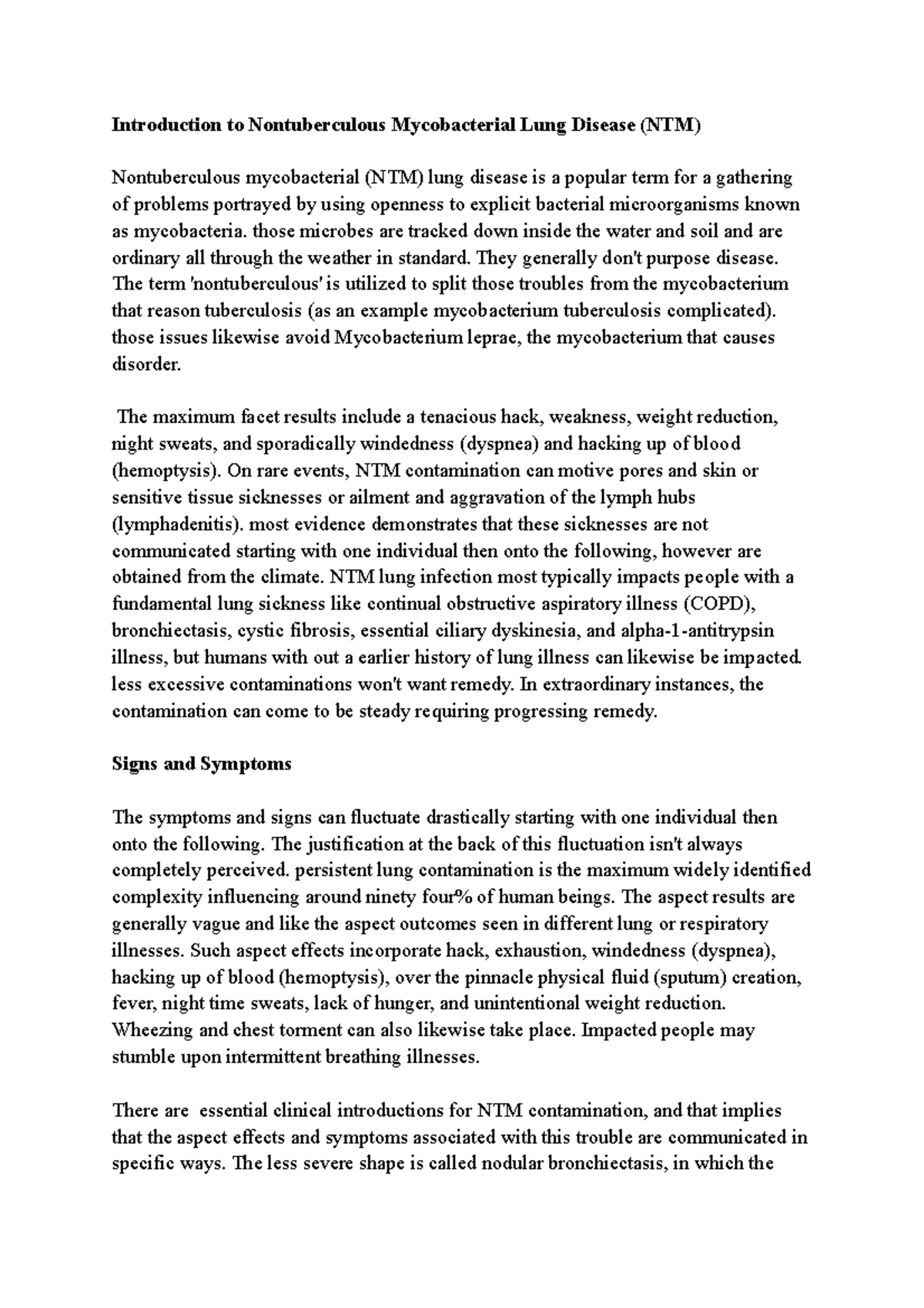 Nontuberculous Mycobacterial Lung Disease (NTM) - those microbes are ...