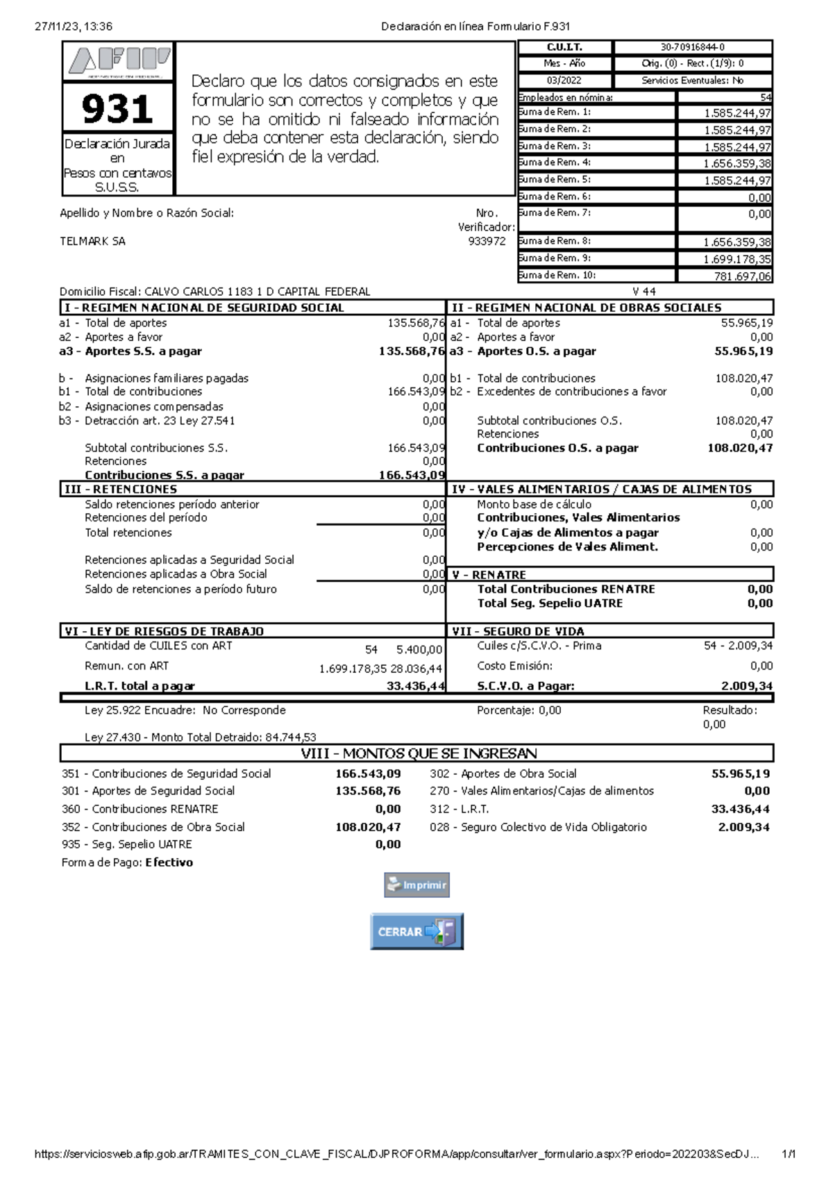 Declaración en línea Formulario F - - Studocu