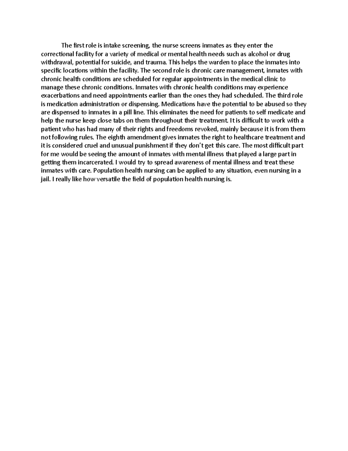 Promise Heights Jail - The first role is intake screening, the nurse ...