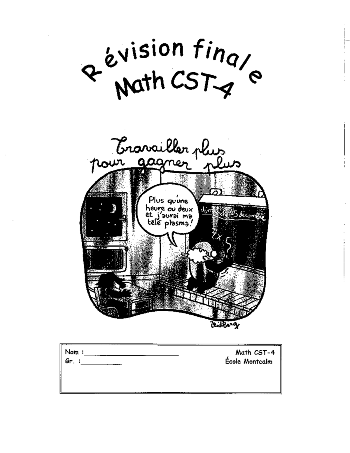 Revision fin dannee cst 4 - evision final Math Cravailler plus pour gagner plus Plus heure ou ...