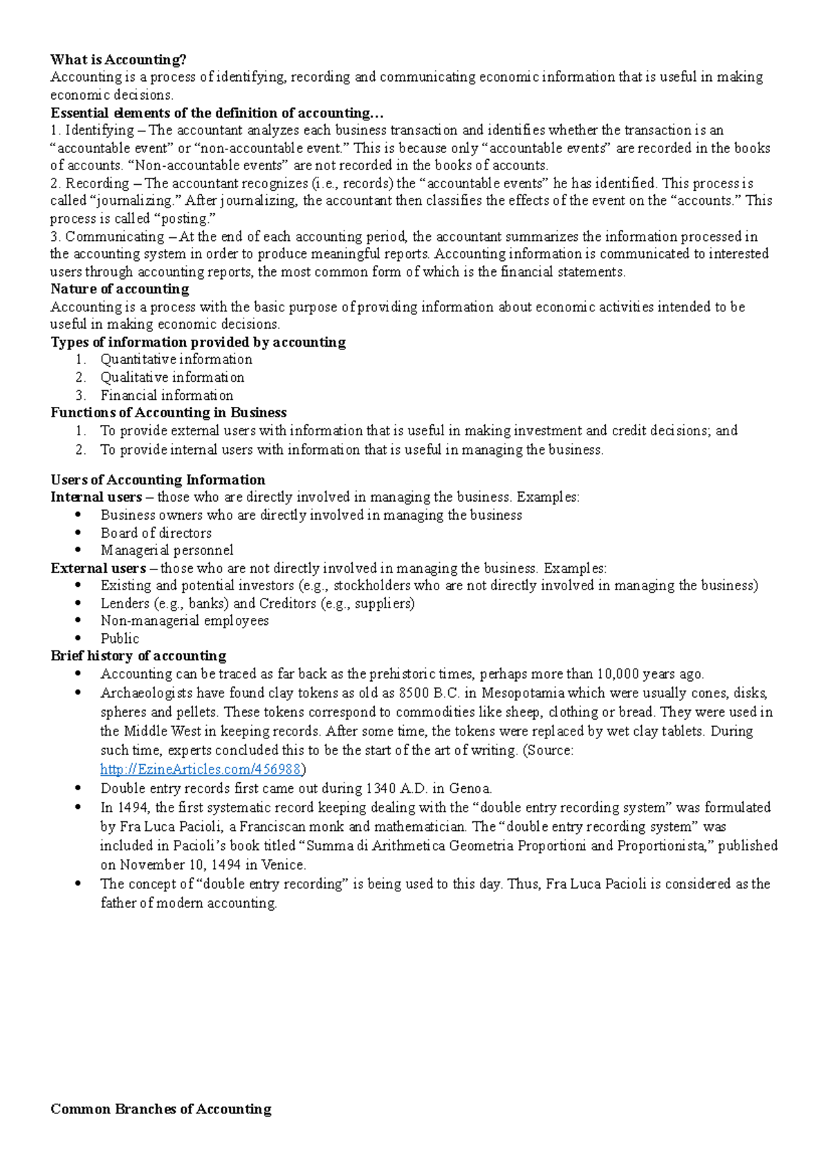 What is Accounting - ASSIGNMENT - What is Accounting? Accounting is a ...