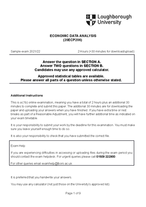 EDA Sample Exam - ECONOMIC DATA ANALYSIS (20ECP206) Sample exam 2021/22 ...