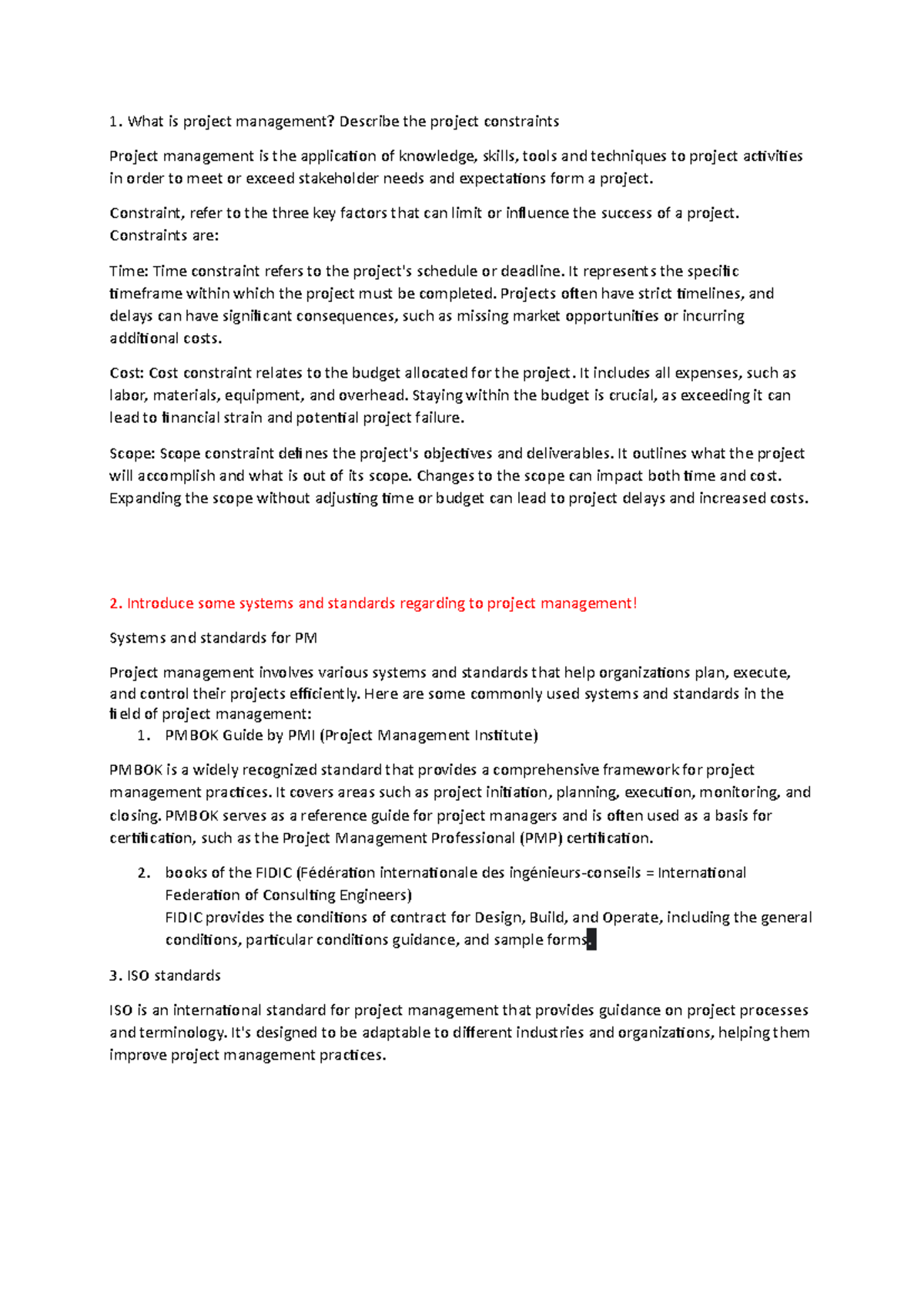 CM2 Q1-8 - test answers and questions - What is project management ...