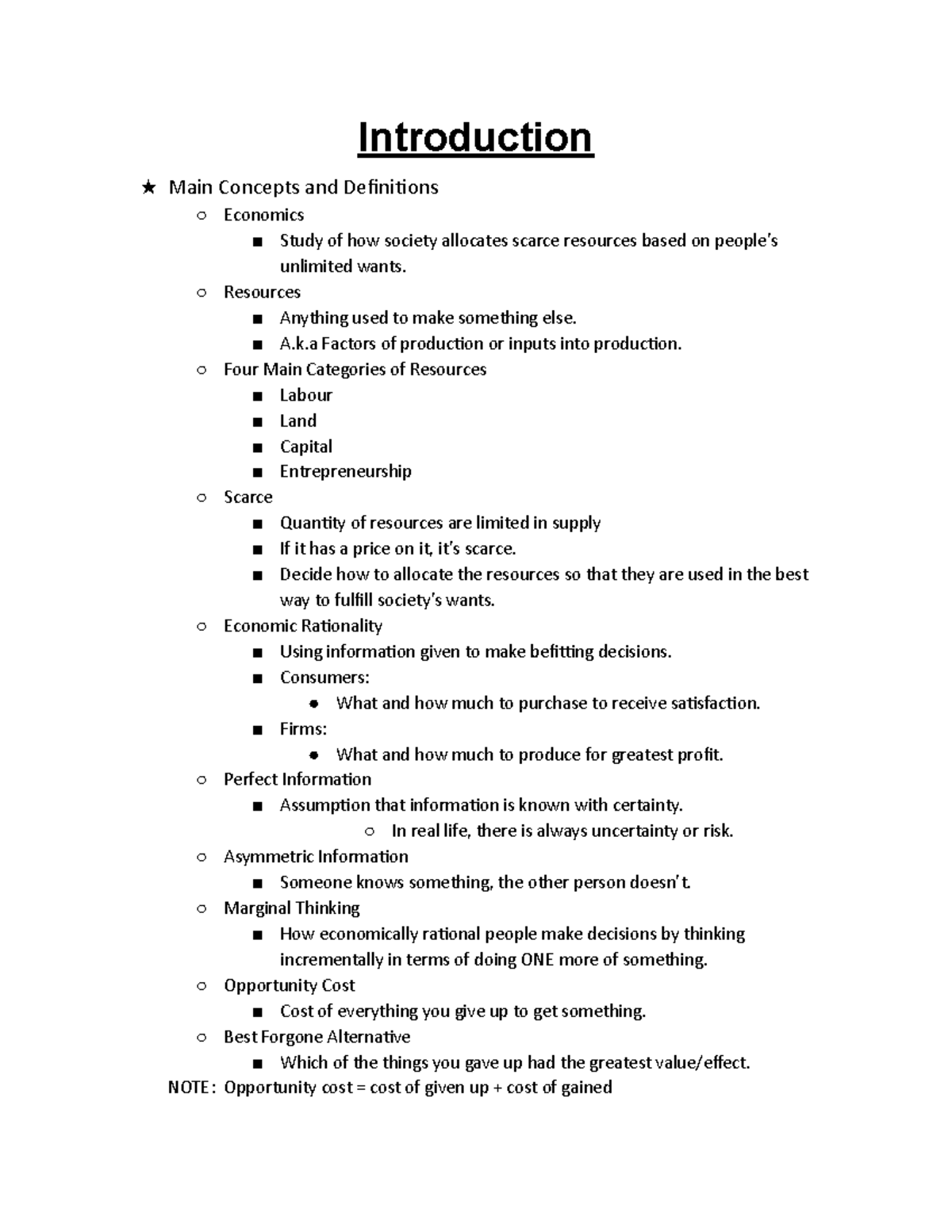 [Textbook Notes] CH.1 - Econ - Introduction ★ Main Concepts and ...