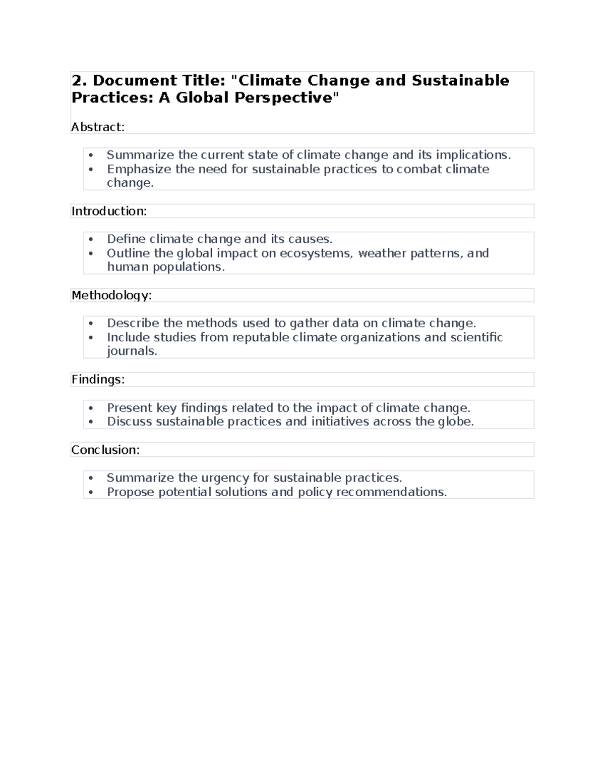 English research 2 - assignment - 2. Document Title: "Climate Change ...