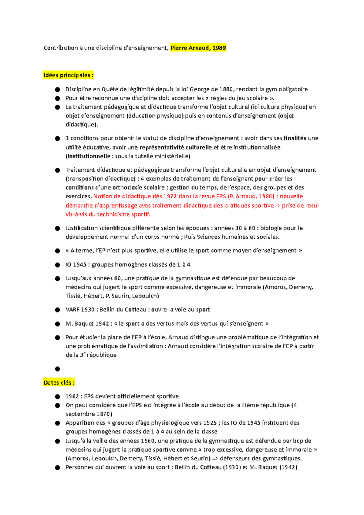 Pierre arnaud 1989 Contribution à une discipline d'enseignement ...