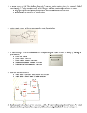 Exam 4 Practice Questions Physics - Exam 4 Practice Questions: 1. 2. 3 ...