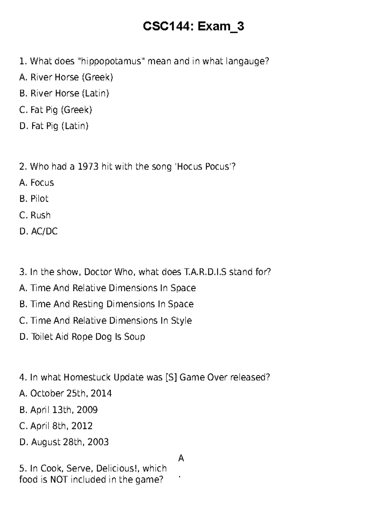Csc144 Exam 3 Convolutional Neural Networks For Visual Recognition Cs