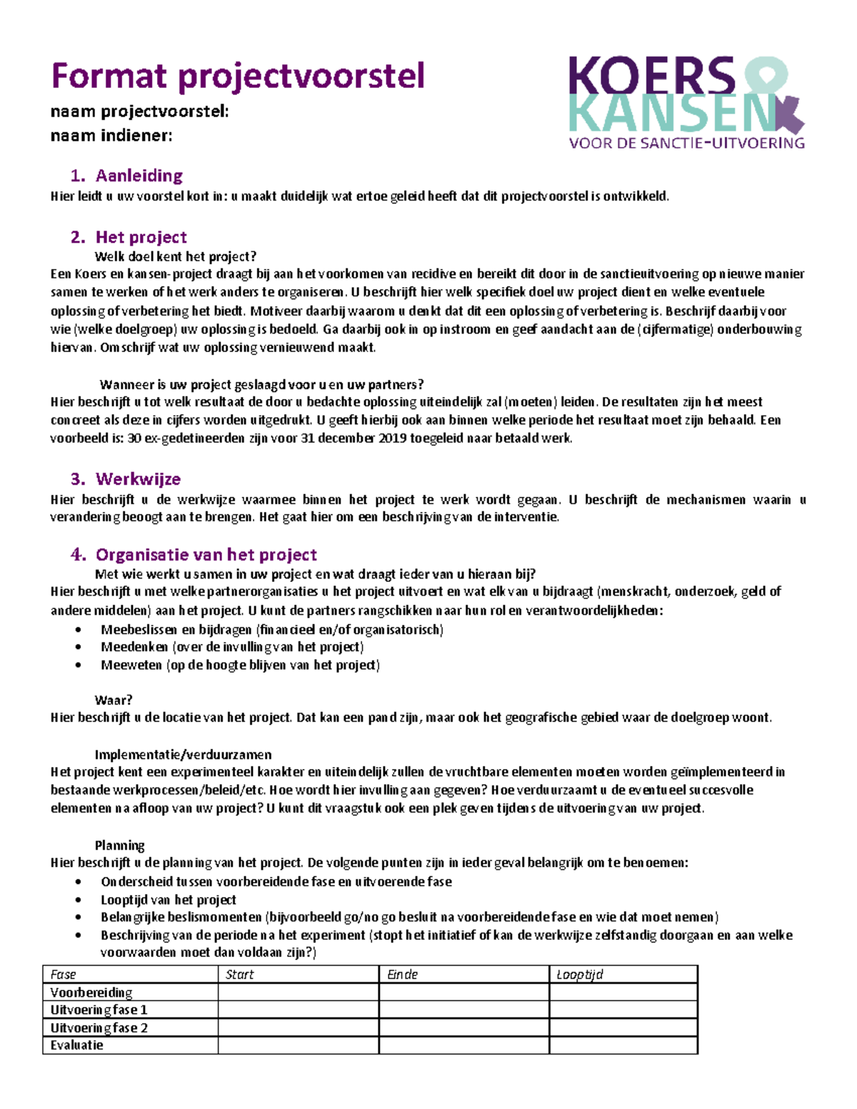 180618+Format+Projectvoorstel+Koers+en+kansen - Format projectvoorstel ...