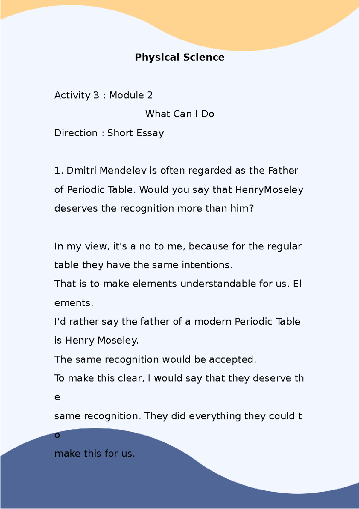 Physical Science Activity 3_Identificaton - Physical Science Activity 3 ...