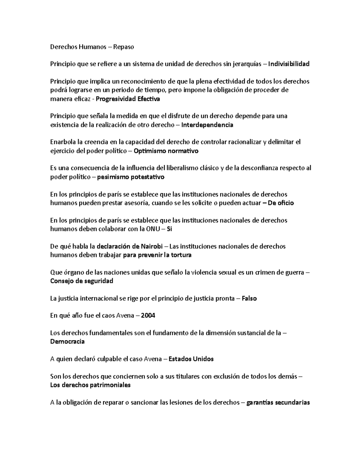 Derechos Humanos Repaso 2o Parcial - Derechos Humanos – Repaso ...