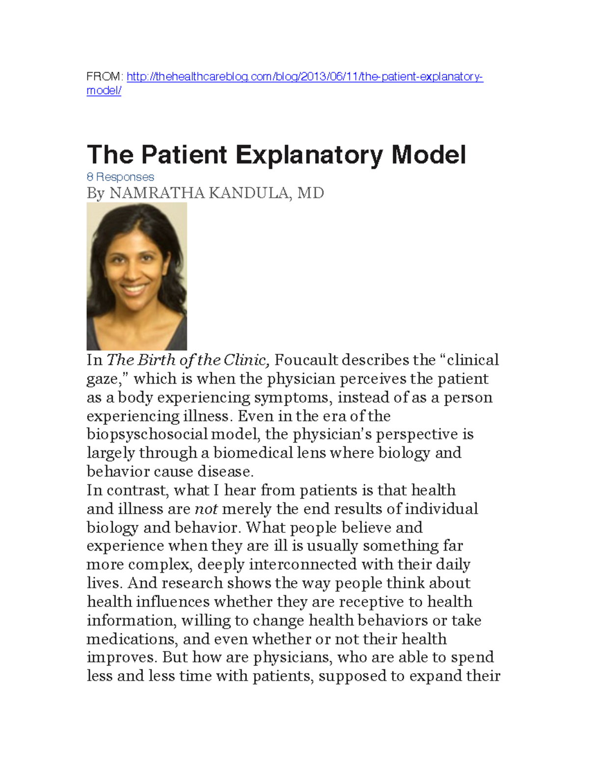 Explanatory Model Applied-1 - FROM: thehealthcareblog/blog/2013/06/11 ...