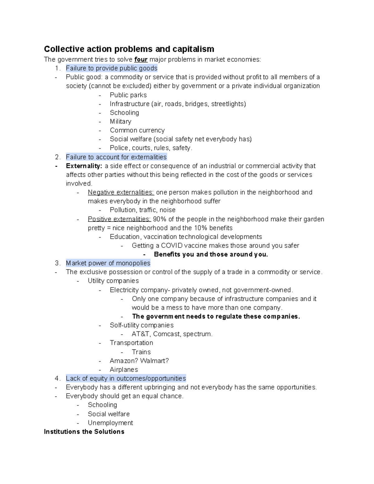 Collective Action Problems and Capitalism - Collective action problems ...