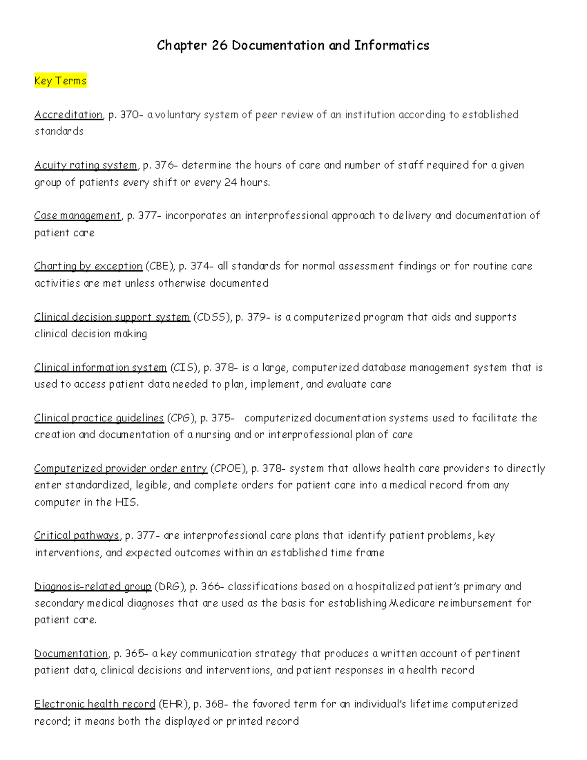 26 Notes Key Terms Key Points Review Questions Nur 101 Best 