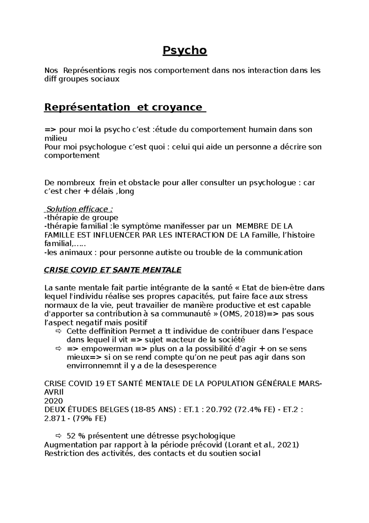 Psycho - note complet - Psycho Nos Représentions regis nos comportement ...