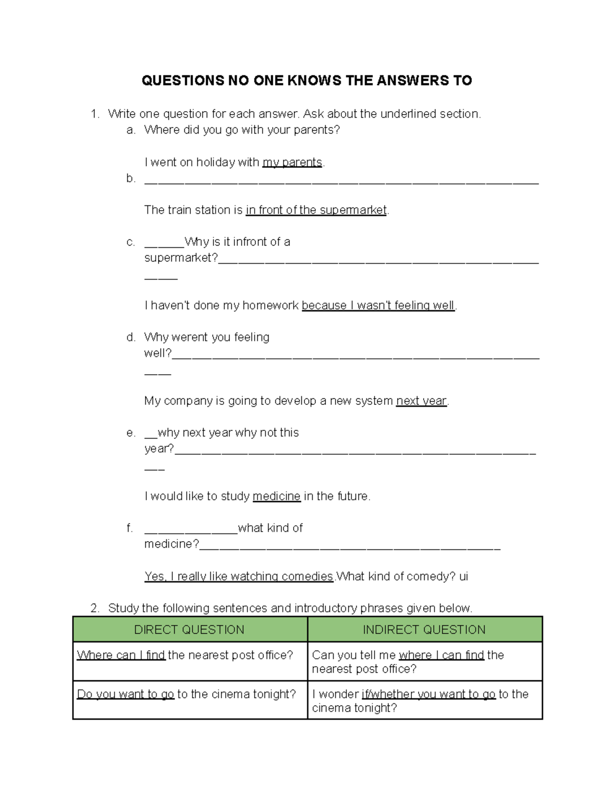 - Questions NO ONE Knows THE Answers TO - QUESTIONS NO ONE KNOWS THE ...