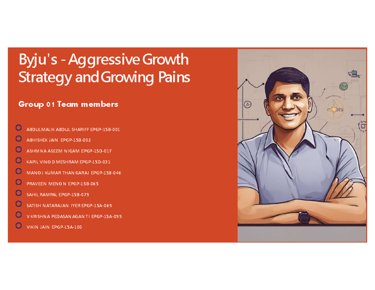 Strategy Implementation Byjus - Byju's - Aggressive Growth ABDULMALIK ...