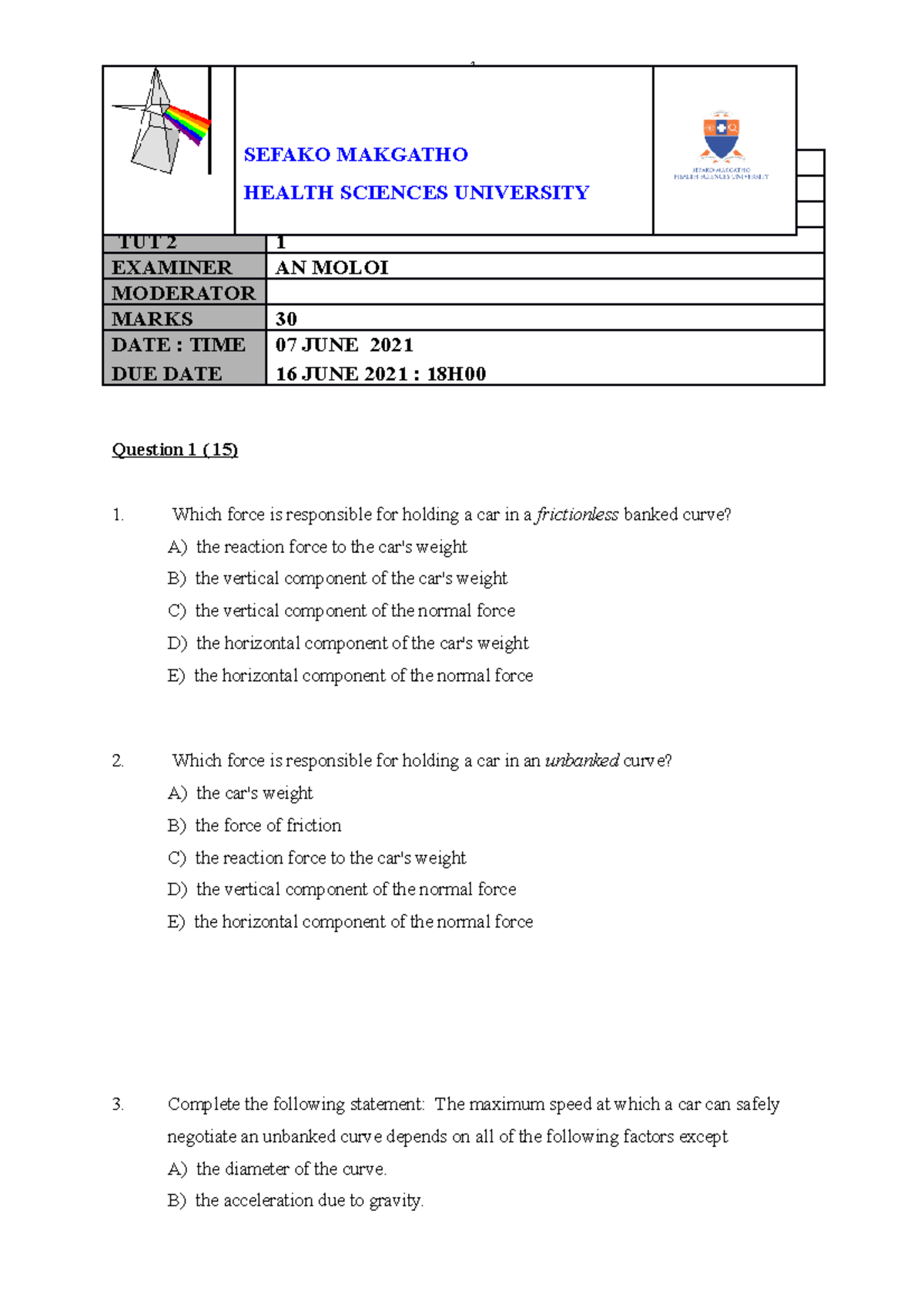 Tutorial 2upload for physic practical done by the demostrators and the ...